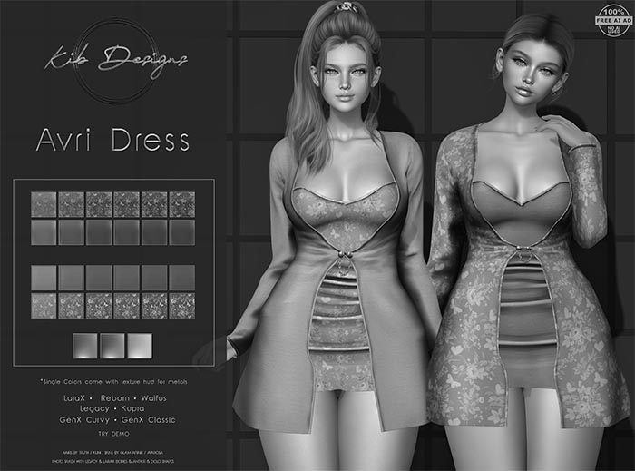 Second Life Marketplace - KiB Designs - Avri Dress DEMO